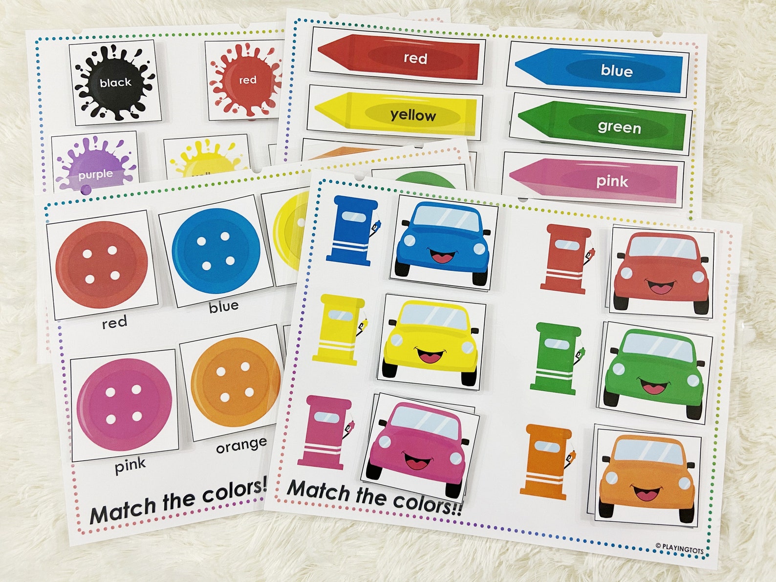 Colors Matching Toddler Busy Book Pages Printable Learning | Etsy