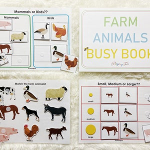 Farm Animals Toddler Busy Book Printable, Learning Binder, Homeschool ...