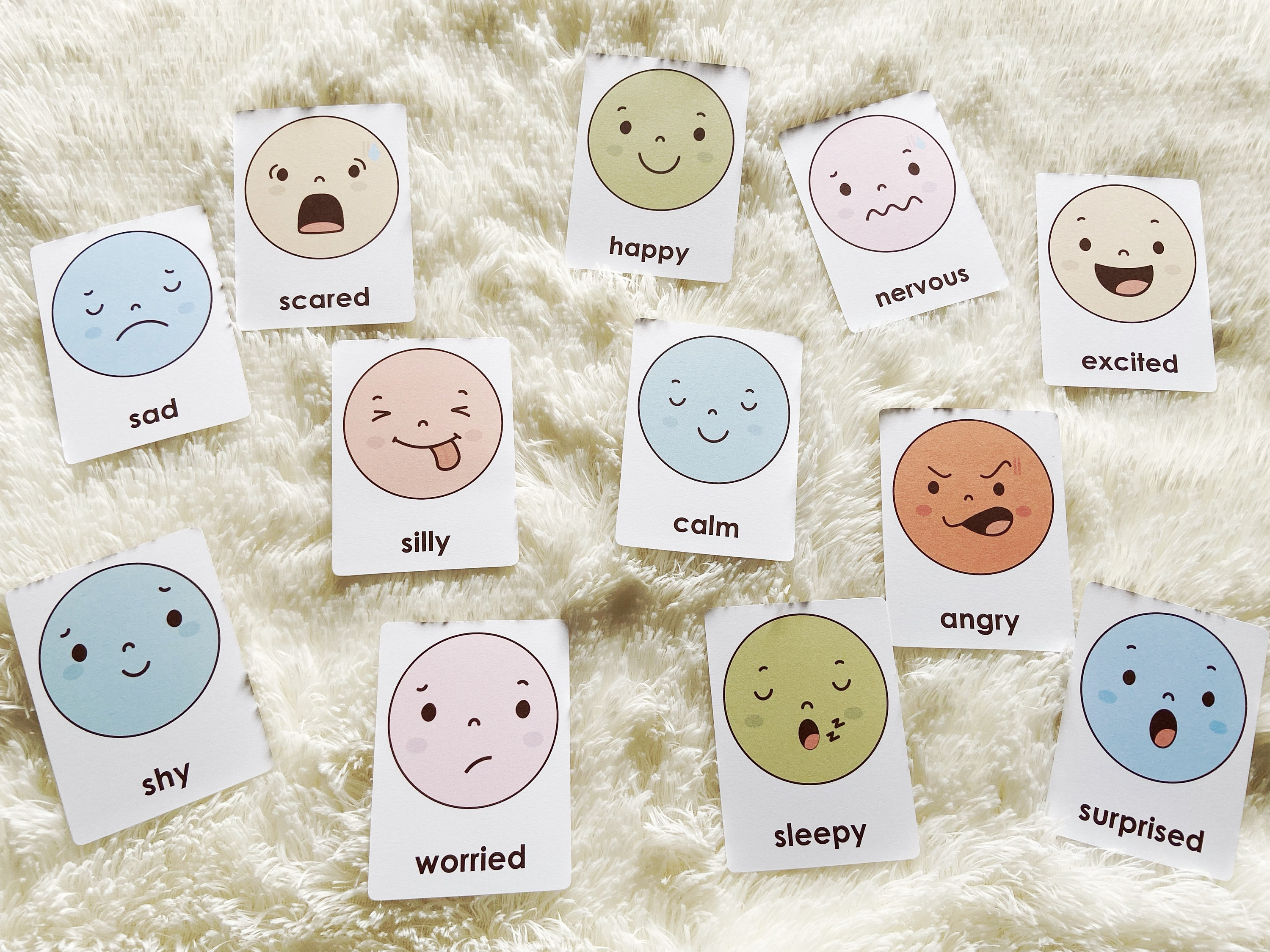 Emotions Flashcards Printable Feelings Montessori 3 Part | Etsy