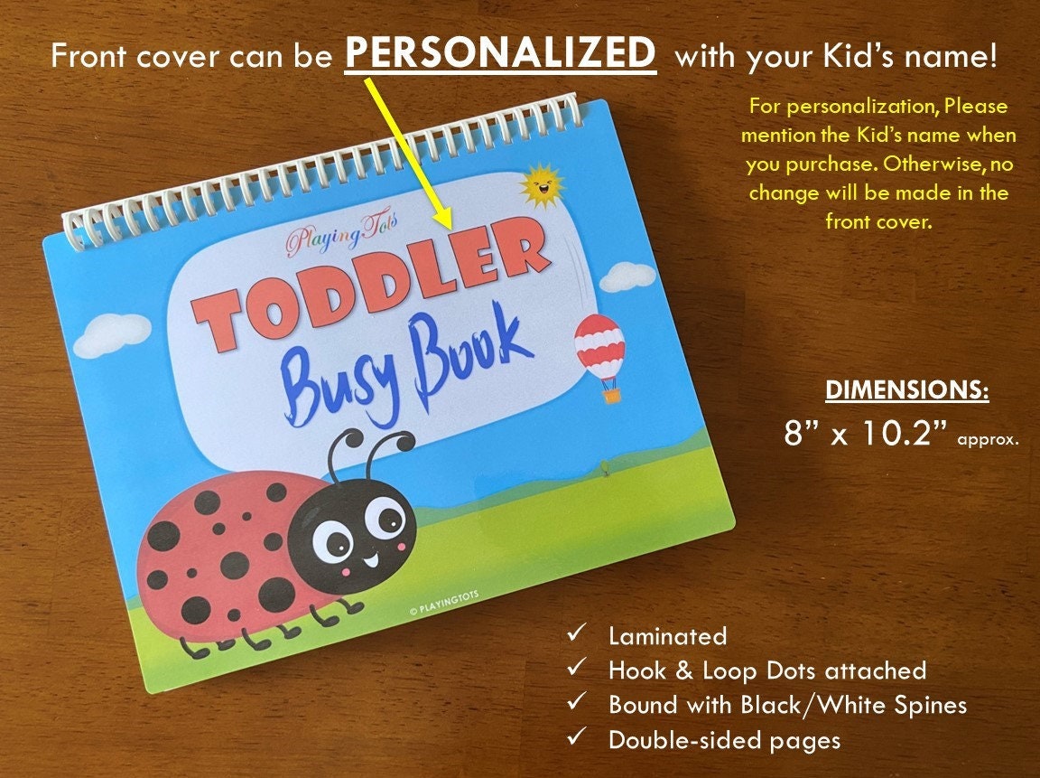 Toddler Busy Book Fully Assembled First Learning Binder Fun - Etsy