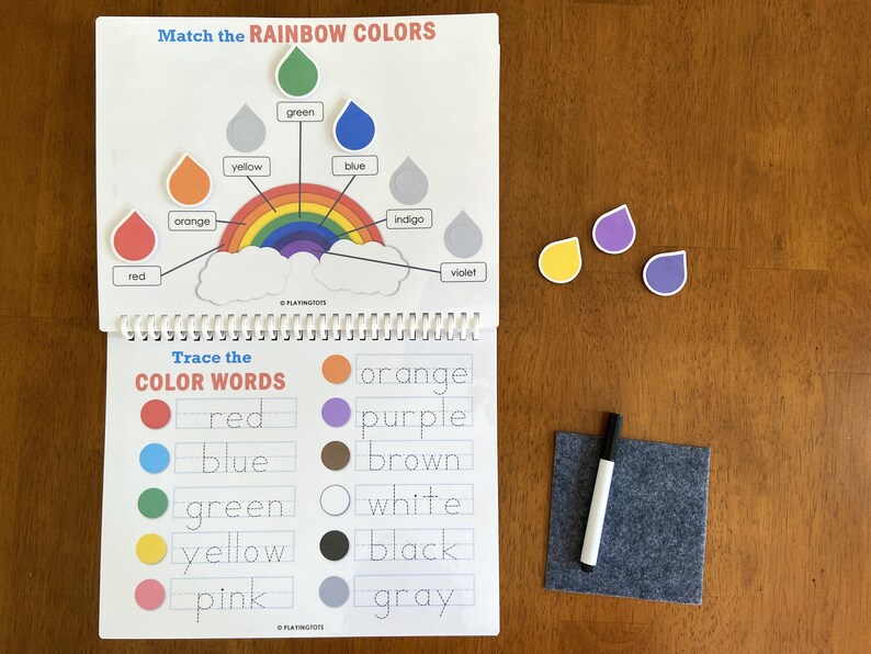 Toddler Busy Book Fully Assembled Learning Binder Colors - Etsy