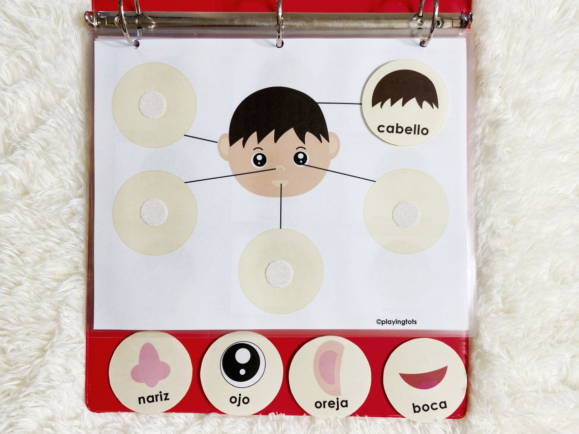 Body Parts Printable in Spanish Toddler Busy Books Activity - Etsy