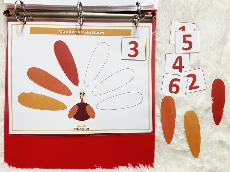 Turkey Themed Busy Book Printable for Toddlers, Thanksgiving Busy Book ...