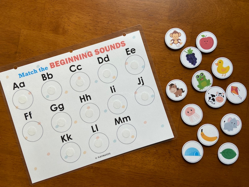 Beginning Sounds Matching Printable, Alphabet Matching, Phonics ...