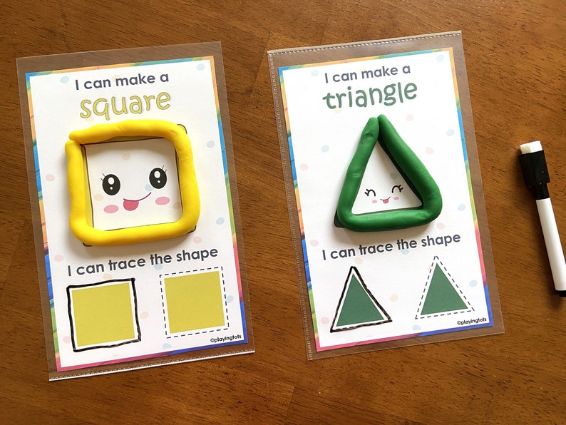 Shapes Playdoh Cards Printable, Play Dough Activity, Toddlers ...