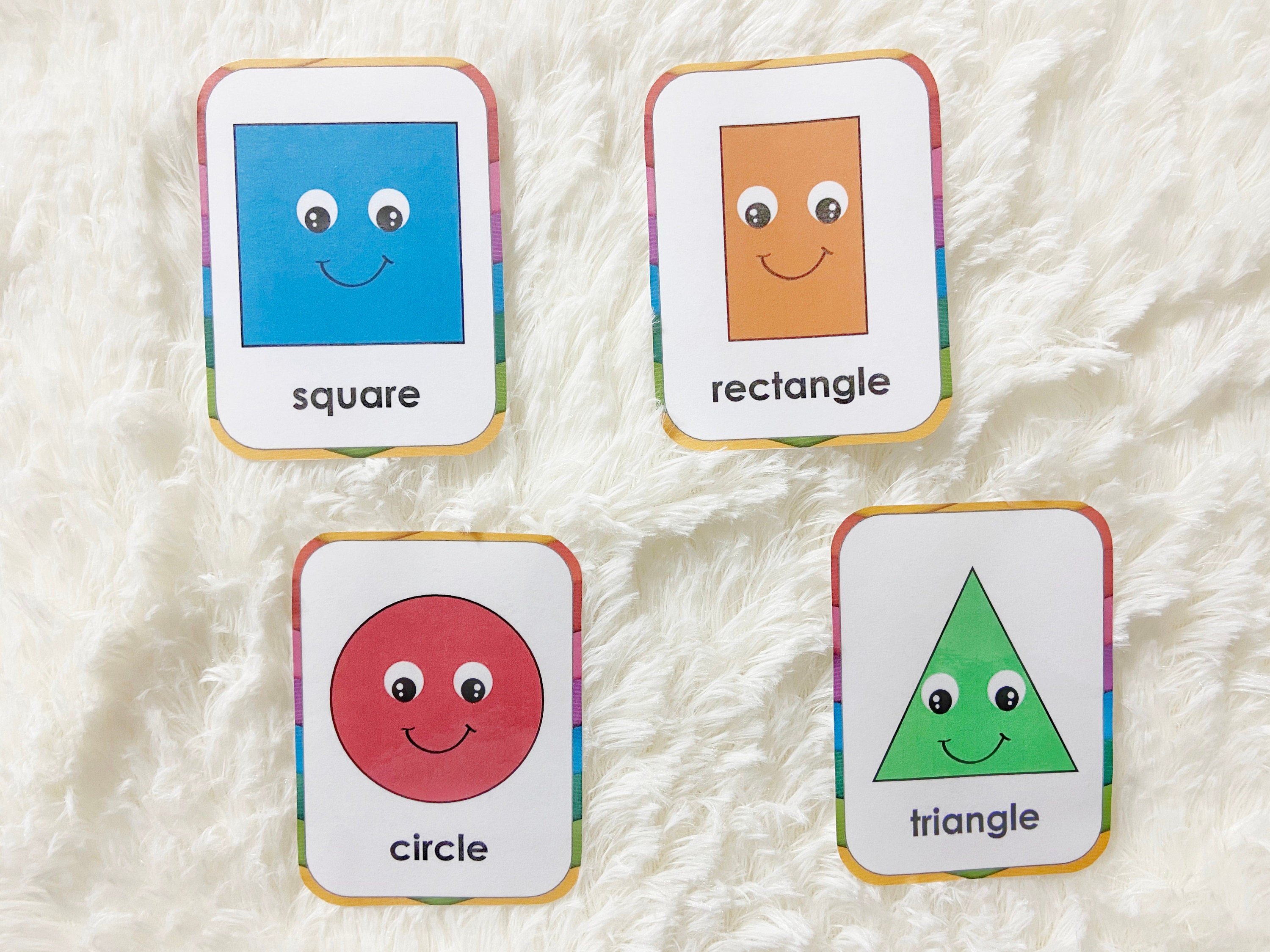 2D Shapes Flashcards Printable Shape Flash Card for Babies & - Etsy Canada