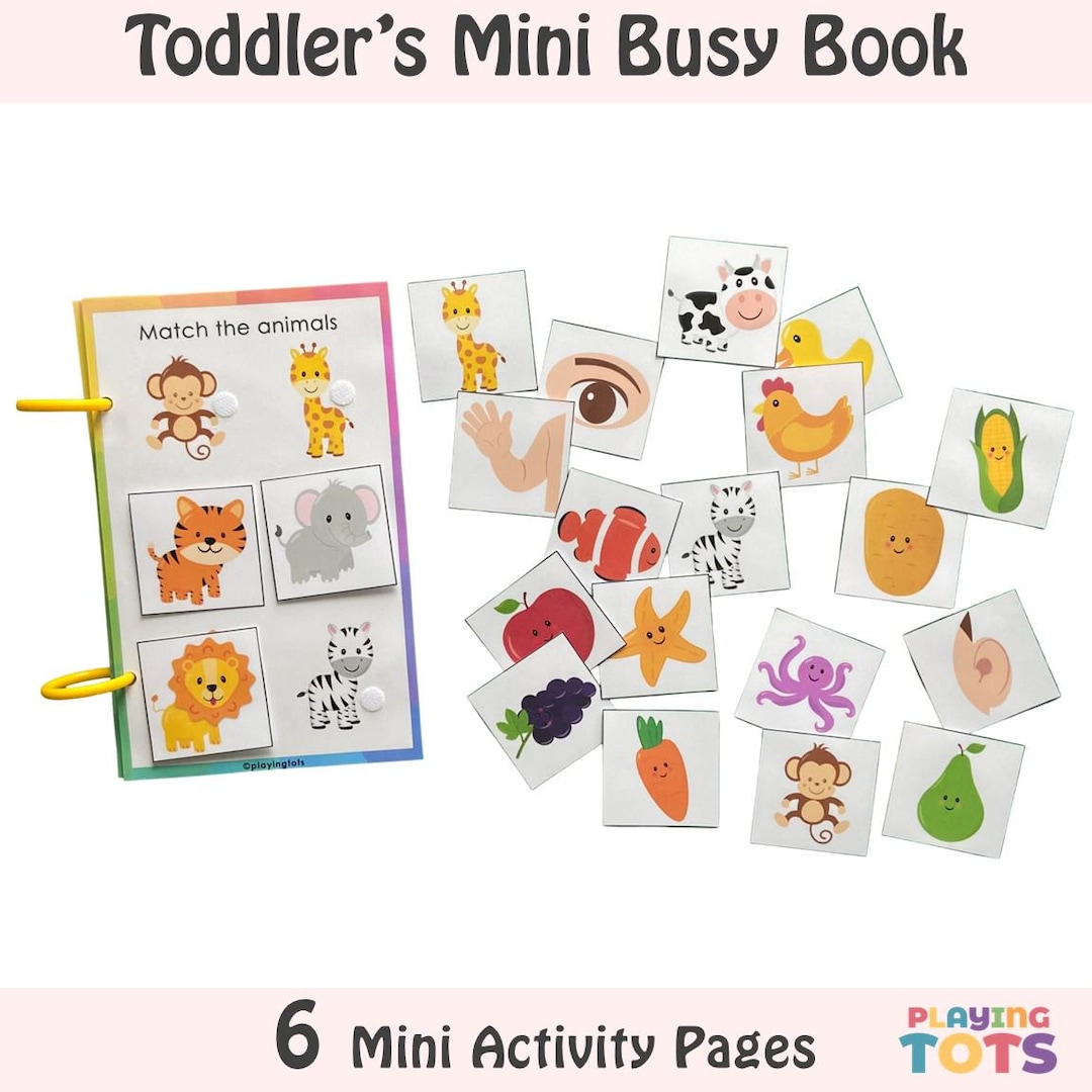 Toddler Mini Busy Book Printable, Travel Size Activity Book, Fun Quiet ...