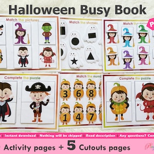 Halloween Busy Book Printable, Halloween Activities for Toddlers, Fall ...