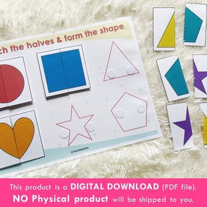 Shapes Busy Book Printable, Toddler Busy Book, Learning Binder, Toddler ...
