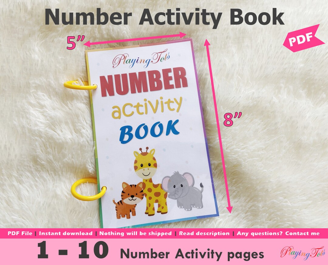 Number Activity Book Printable, Toddler Workbook, Number Tracing ...