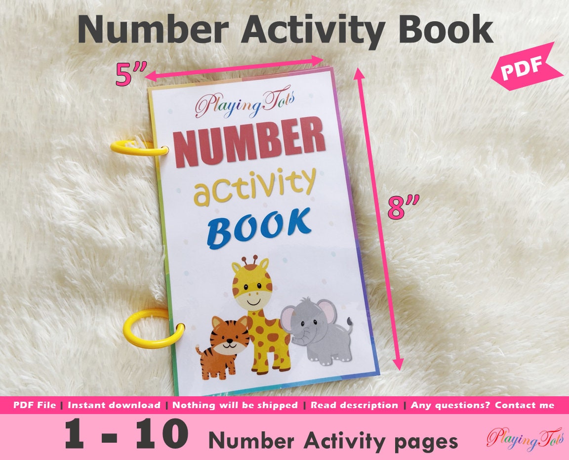 Number Activity Book Printable Toddler Workbook Number | Etsy