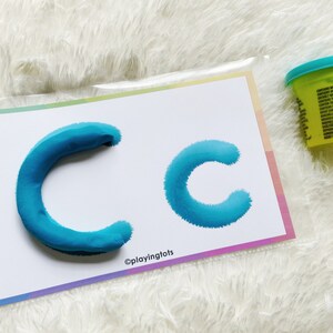 Alphabet Playdoh Cards Printable, Uppercase and Lowercase Letters ...