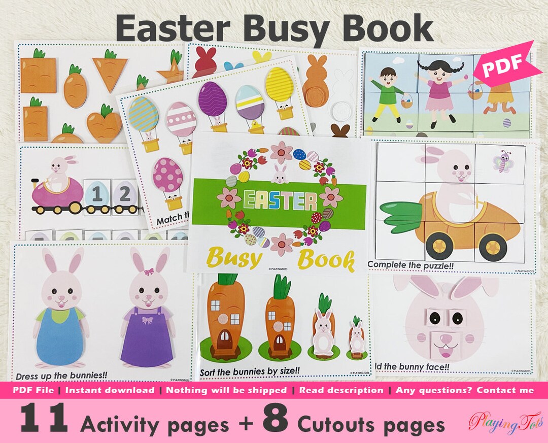 Fun Easter Busy Book Printable for Toddlers, Quiet Book, Busy Books ...