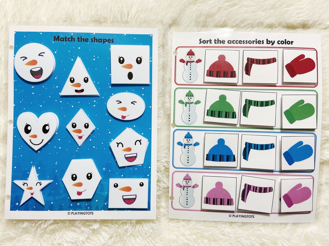 Winter Toddler Busy Book Printable, Snowman Themed Activities, Winter ...