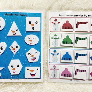 Winter Toddler Busy Book Printable, Snowman Themed Activities, Winter ...