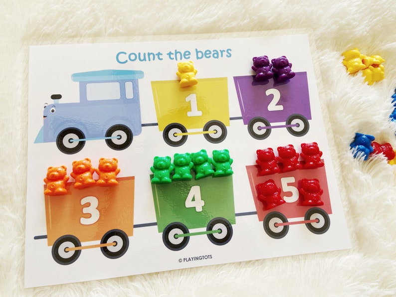 Bear Counters Learning Mats Printable Learning Binder Busy - Etsy