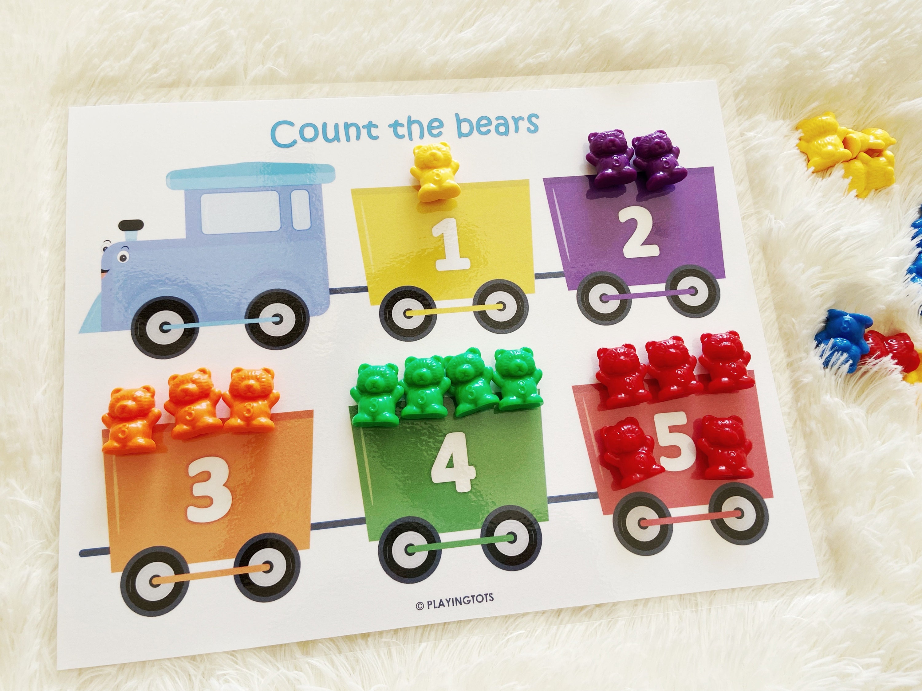 Bear Counters Learning Mats Printable Learning Binder Busy - Etsy Canada