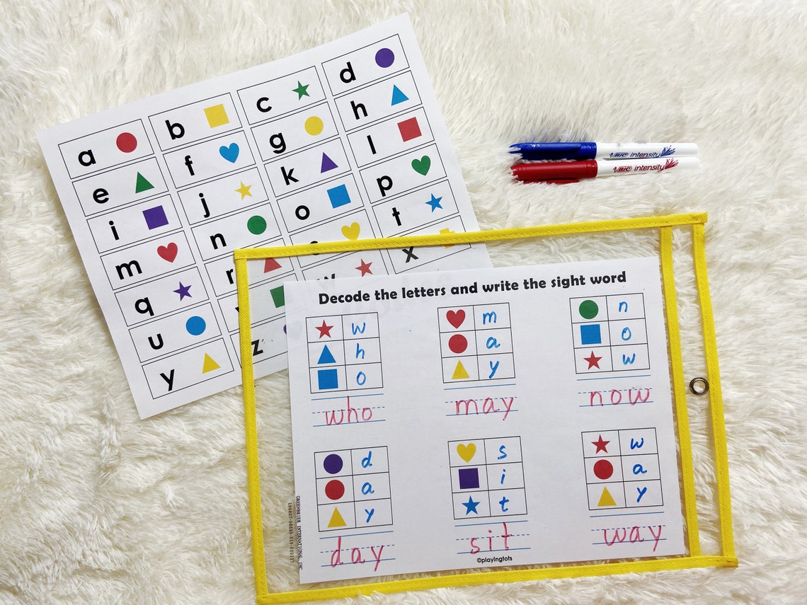 Sight Words Decoder Printable First Decoding Activity for | Etsy