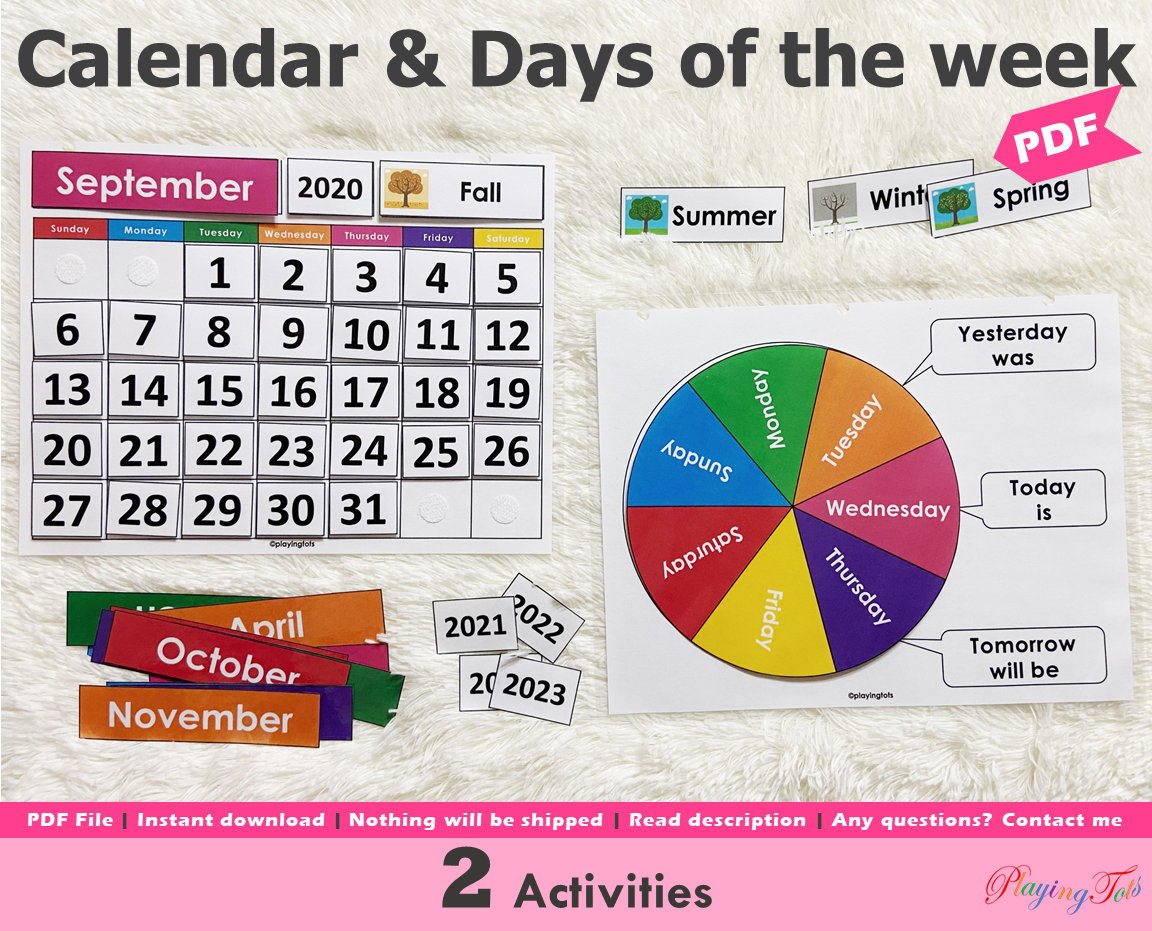 Calendar Printable Morning Circle Time Activity Binder - Etsy Canada