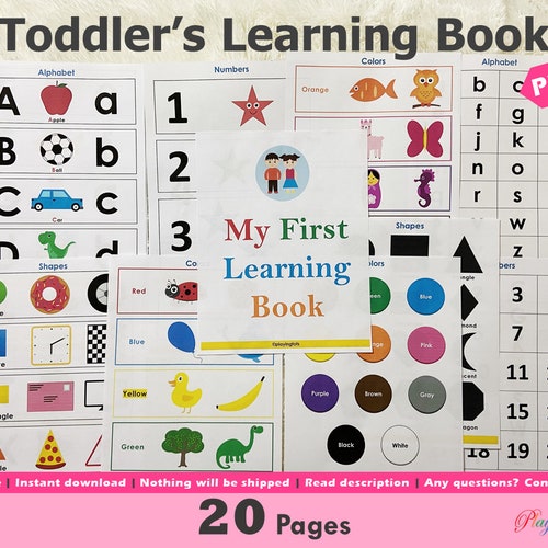 Toddler Learning Book Printable Educational Wall Posters - Etsy