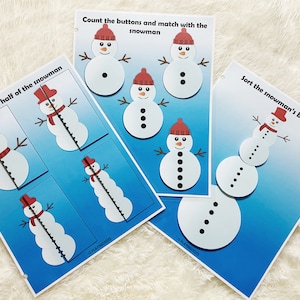 Winter Toddler Busy Book Printable, Snowman Themed Activities, Winter ...