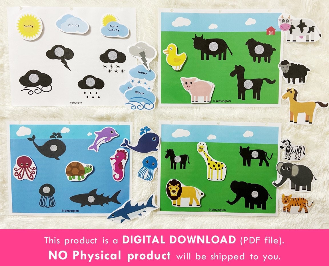 Toddler Busy Book Printable, Learning Folder, Quiet Book, Homeschool ...