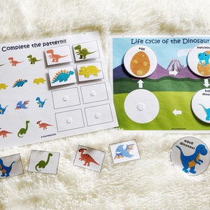 Dinosaur Toddler Busy Book Printable, Learning Binder, Educational ...