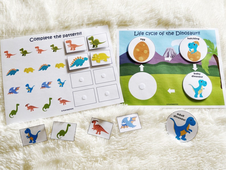 Dinosaur Toddler Busy Book Printable Learning Binder - Etsy