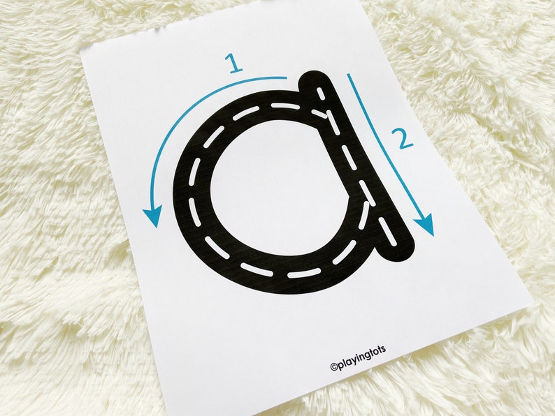 Alphabet Tracing Road Mats Printable, Lowercase Letters Writing ...