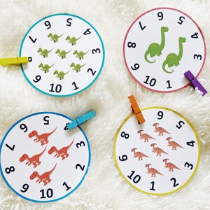 Count and Clip Dinosaur Cards Printable Busy Bag Activities - Etsy
