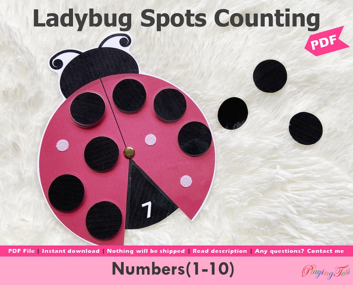 Ladybug Spots Counting Activity Printable, Numbers 1 to 10, Counting ...