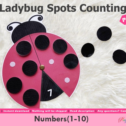 Ladybug Spots Counting Activity Printable Numbers 1 to 10 | Etsy