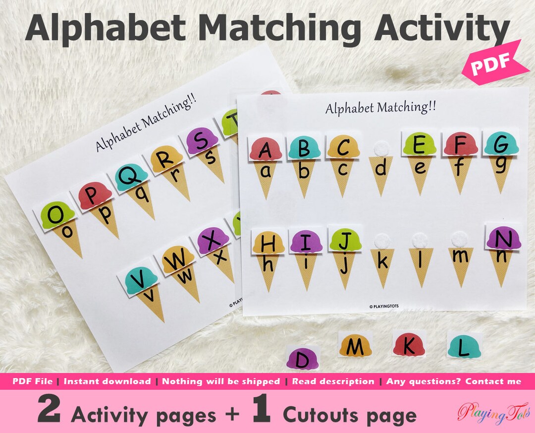 Alphabet Matching Activity Printable Uppercase and Lowercase - Etsy
