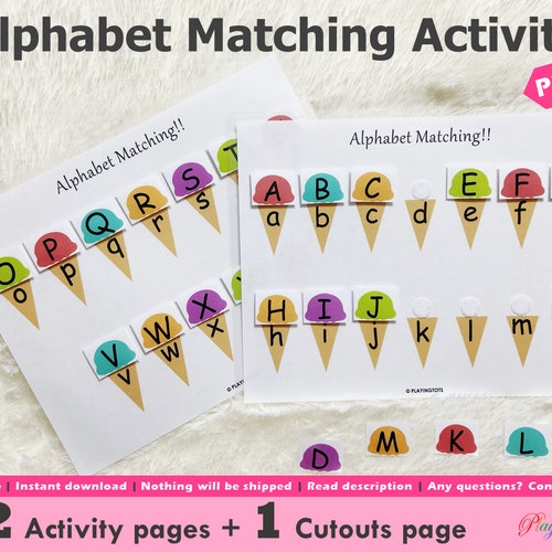 Alphabet Matching Activity Printable Uppercase and Lowercase | Etsy