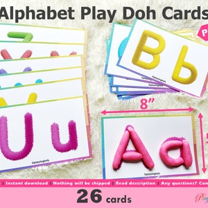 Alphabet Playdoh Cards Printable, Uppercase and Lowercase Letters ...