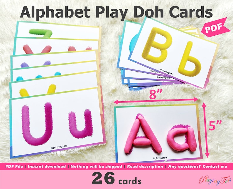 Alphabet Playdoh Cards Printable Uppercase and Lowercase - Etsy