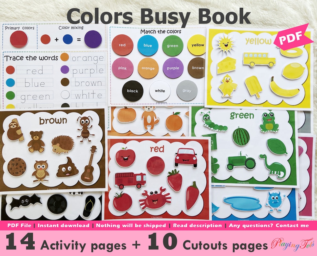 Colors Busy Book Printable, Toddler Busy Book, Learning Binder, Toddler ...
