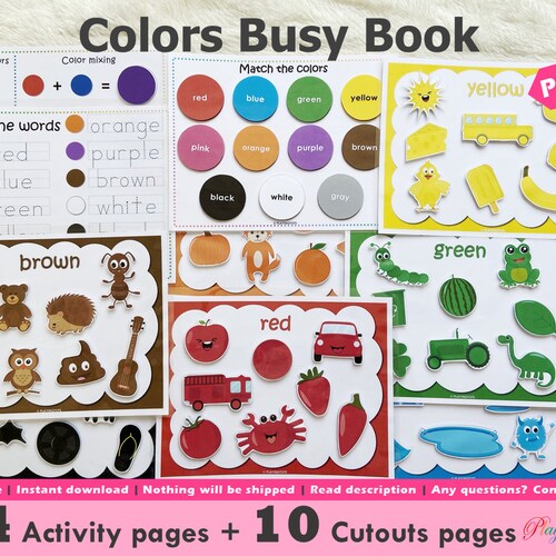 Toddler Busy Book Printable Learning Binder Educational - Etsy