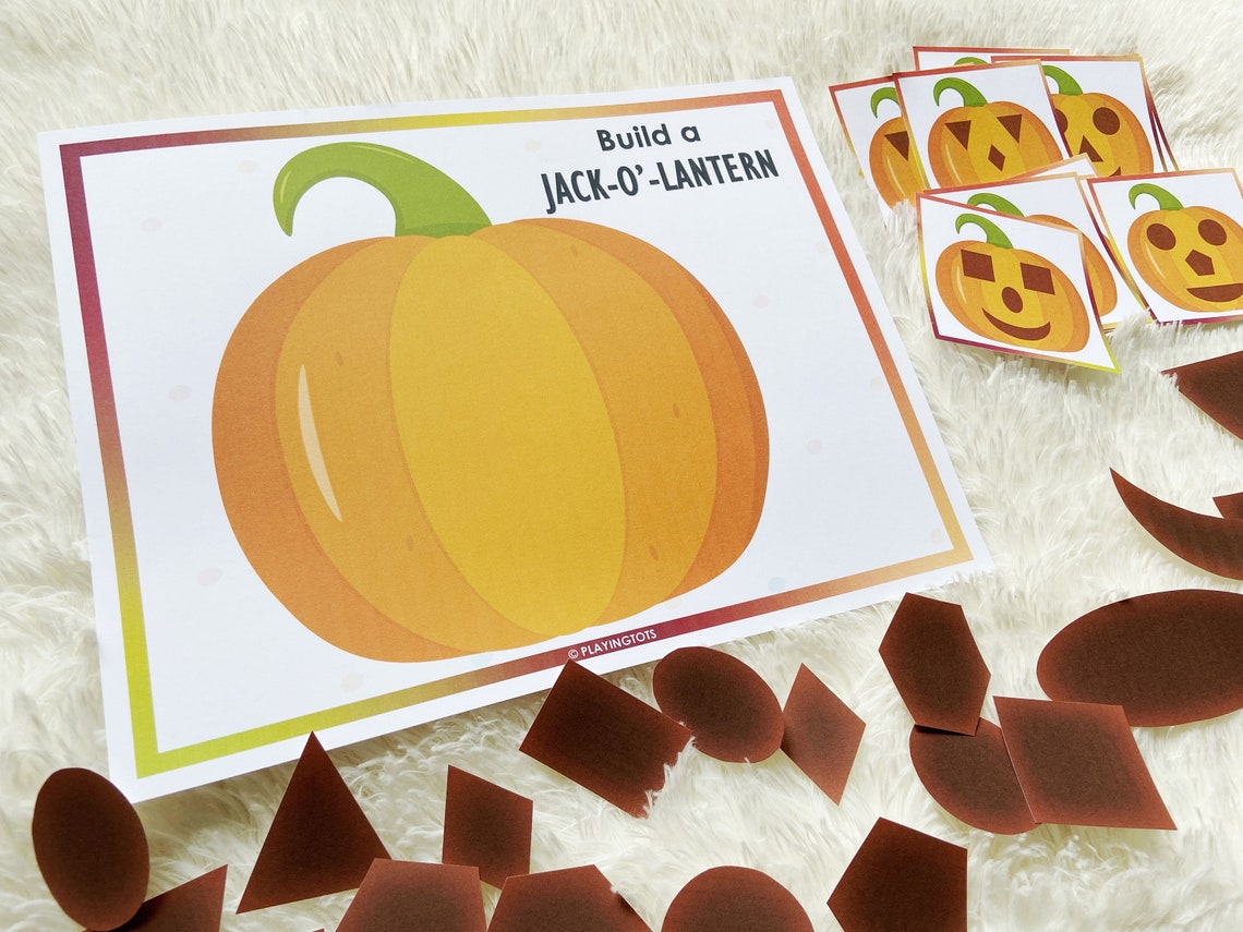 Jack O Lantern Printable Build Jack O Lantern Shapes - Etsy