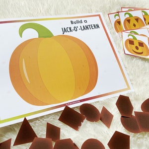 Jack O Lantern Printable, Build Jack O Lantern, Shapes Activities, Fall ...