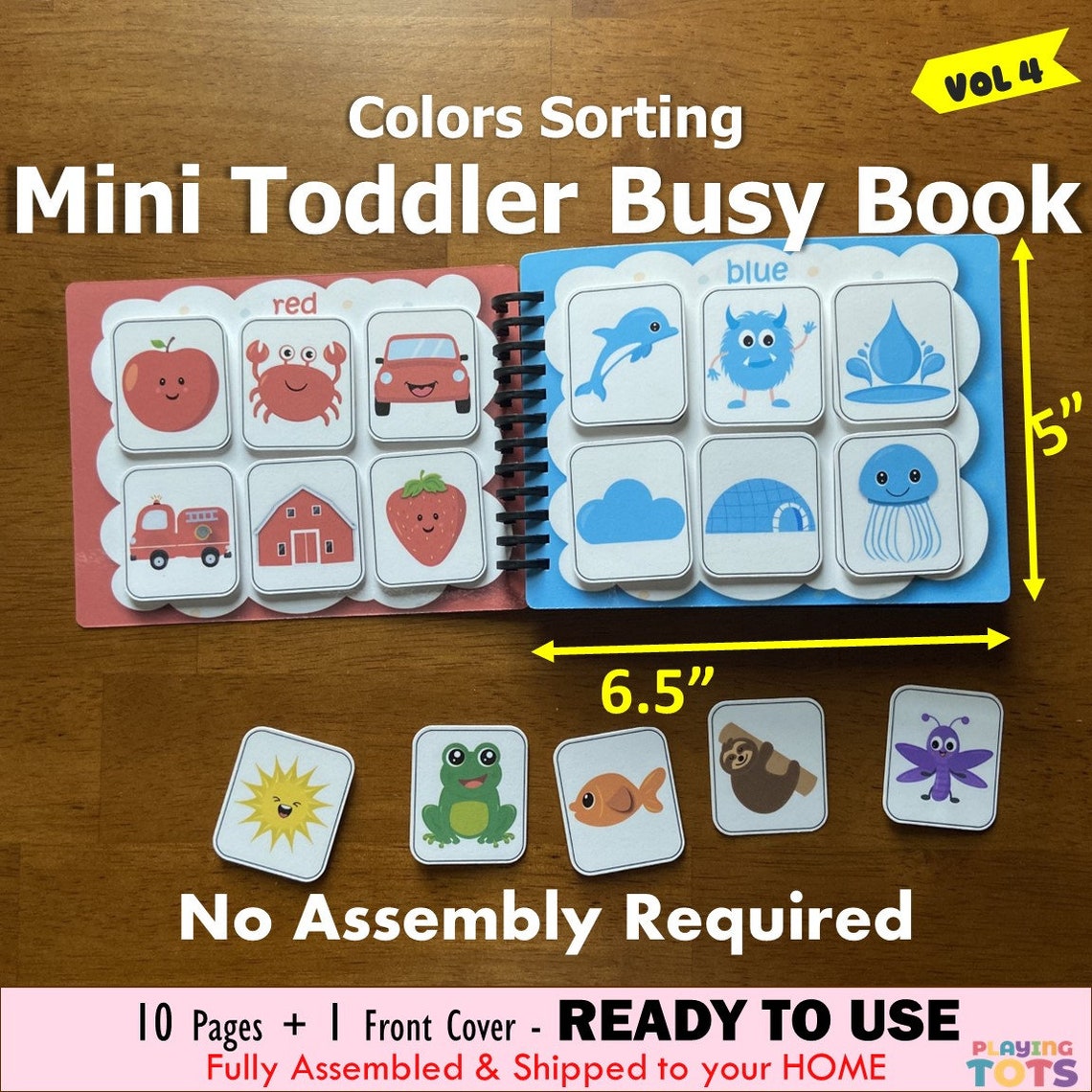 Colors Busy Book, Mini Book VOL4, Fully Assembled, Learn the Colors ...