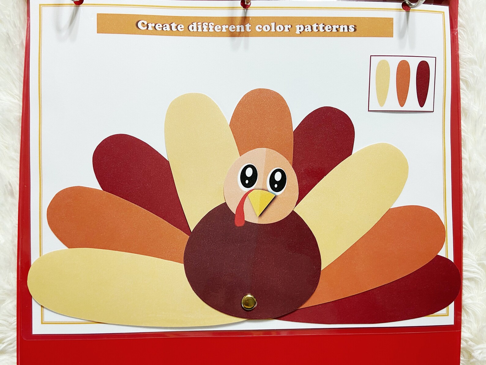 Turkey Themed Busy Book Printable for Toddlers, Thanksgiving Busy Book ...