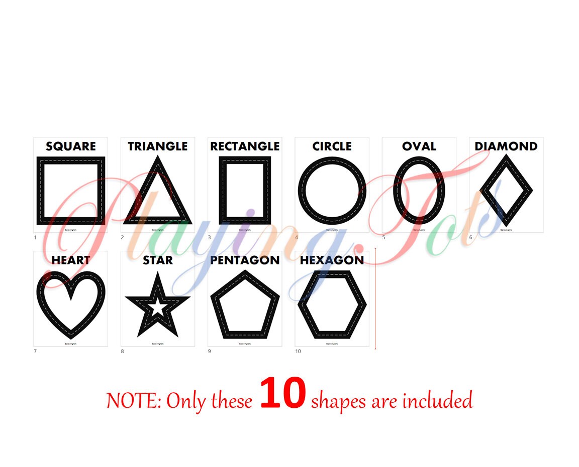 Shapes Tracing Road Mats Printable, 2D Shapes Recognition, Toddlers ...