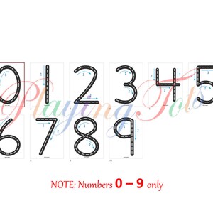 Numbers 0 to 9 Tracing Road Mats Printable, Writing Practice, Toddlers ...