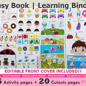 Toddler Busy Book Printable First Learning Binder | Etsy