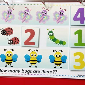 Counting Activity Printable Bugs Busy Book Pages Number | Etsy