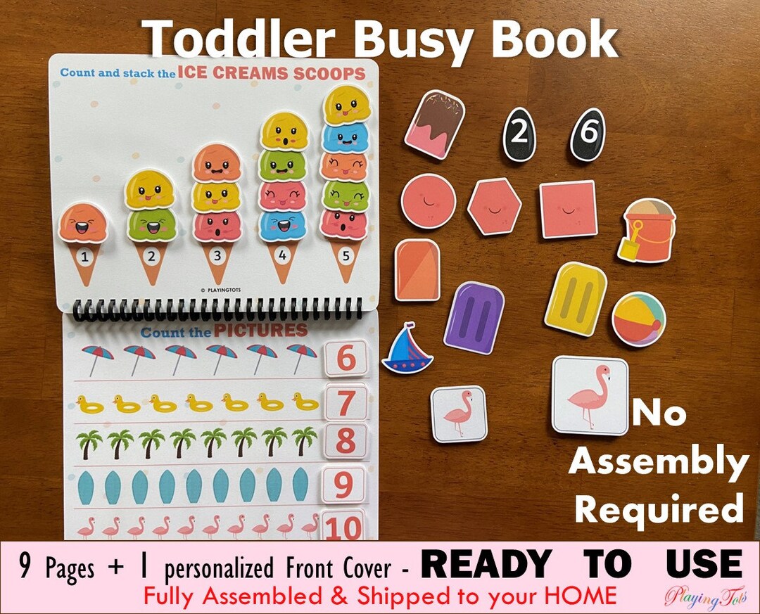 Toddler Busy Book, Fully Assembled, Learning Binder, Fun Summer Themed ...