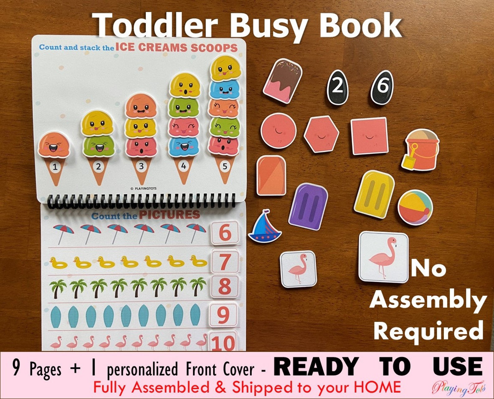 Toddler Busy Book, Fully Assembled, Learning Binder, Fun Summer Themed ...