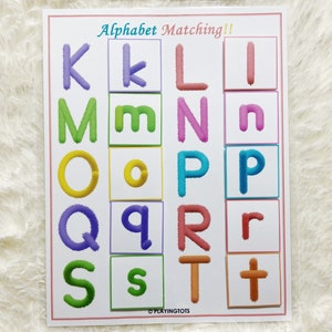 Alphabet Matching Activity Printable, Uppercase and Lowercase Letters ...