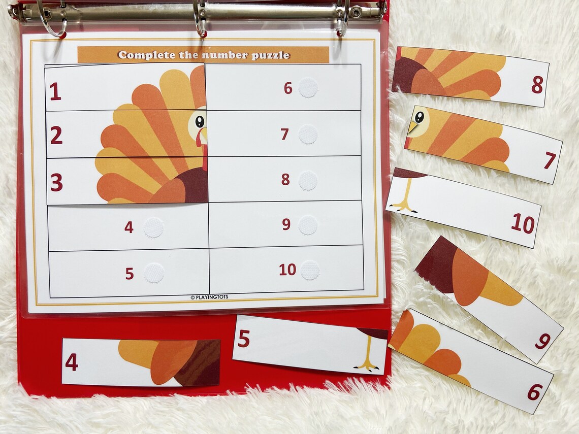 Turkey Themed Busy Book Printable for Toddlers, Thanksgiving Busy Book ...